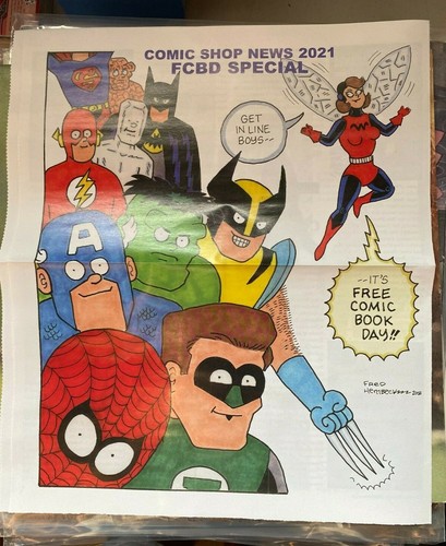 COMIC SHOP NEWS 2021 FCBD SPECIAL FRED HEMBECK COVER AVENGERS, JLA ...