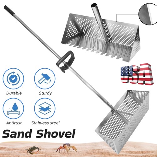 Detachable Long Handle Sand Fleas Rake Beach Stainless Steel Sand ...