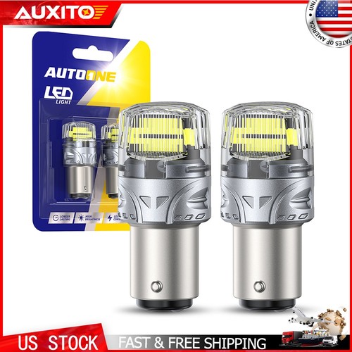 Pair AUTOONE 1157 2057 LED Turn Signal Brake Reverse Parking Light Bulb ...