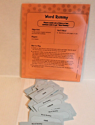 Word Rummy Vocabulary Game for Reading Grades 3-5 Scholastic Teaching ...