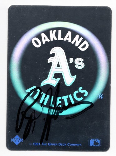 Reggie Harris Autograph On A 1991 Upper Deck Logo - Oakland Athletics ...
