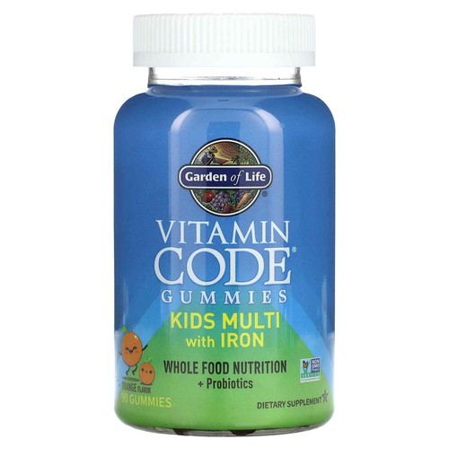 2 X Garden of Life, Vitamin Code Gummies, Kids Multi with Iron, Orange ...