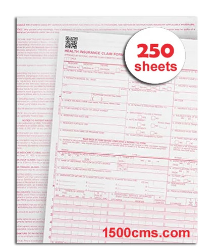 NEW CMS 1500 Forms - HCFA Health Insurance Claim (Version 02/12) - 250 ...