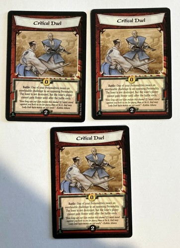 Critical Duel (3) L5R Legend of the Five Rings CCG Ambition's Debt | eBay