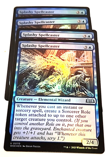 FOIL SPLASHY SPELLCASTER X4 Wilds Of Eldraine WOE Magic MTG MINT CARD ...