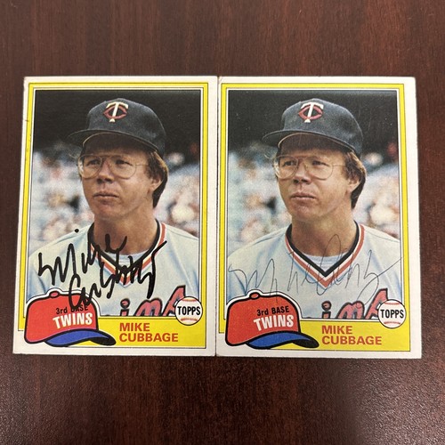 Lot of 2 1981 Topps #657 Mike Cubbage AUTO Autographs Signed Minnesota ...