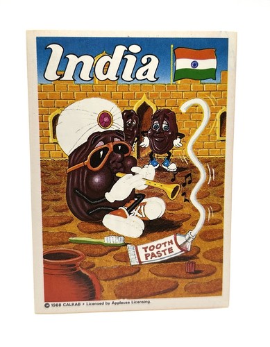 California Raisins 1988 World Tour Sticker Card #11 India | eBay