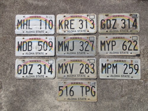 Bulk Lot of 10 Hawaii License Plate Plates HI Aloha State - Lot MPM 259 ...