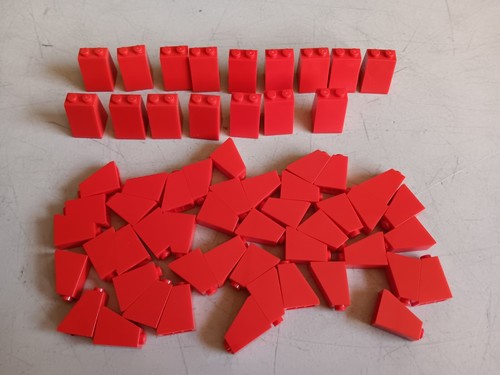 LEGO BULK LOT OF 60 RED SLOPE BRICKS 65° 2X1X2 2X2X2 | eBay