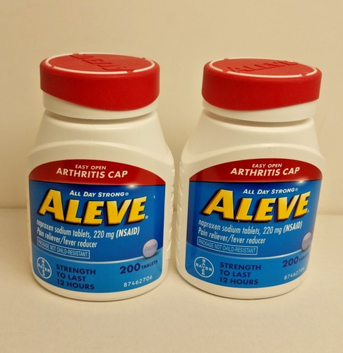 Lot of 2 Aleve Naproxen Sodium Easy Open Arthritis Cap 220mg - 200 Tab ...
