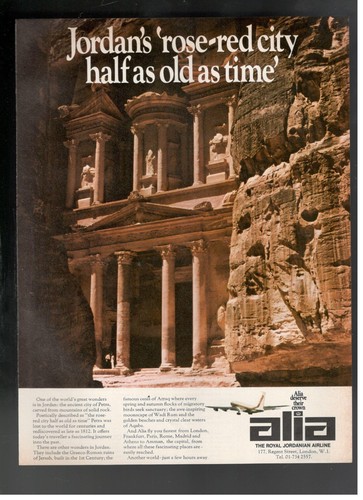 Alia The Royal Jordanian Airline Jordan 1971 Advertisement 1 Original ...