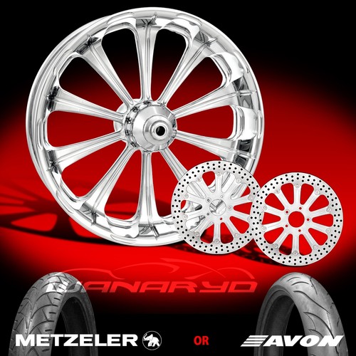 Performance Machine 18 x 5.5″ Revel Chrome Fat Tire Wheel Harley Street ...