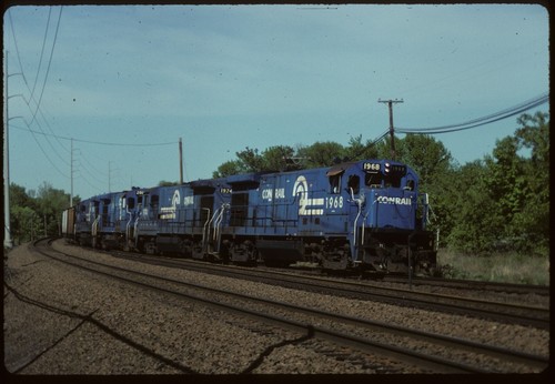 BH.B21.CR311 Original Slide Conrail GE B23-7 #1968 at North Haven, CT ...