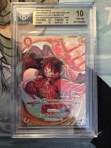 1st Anniversary Monkey D Luffy Signed ODA-Japanese-Graded 10 Pristine ...
