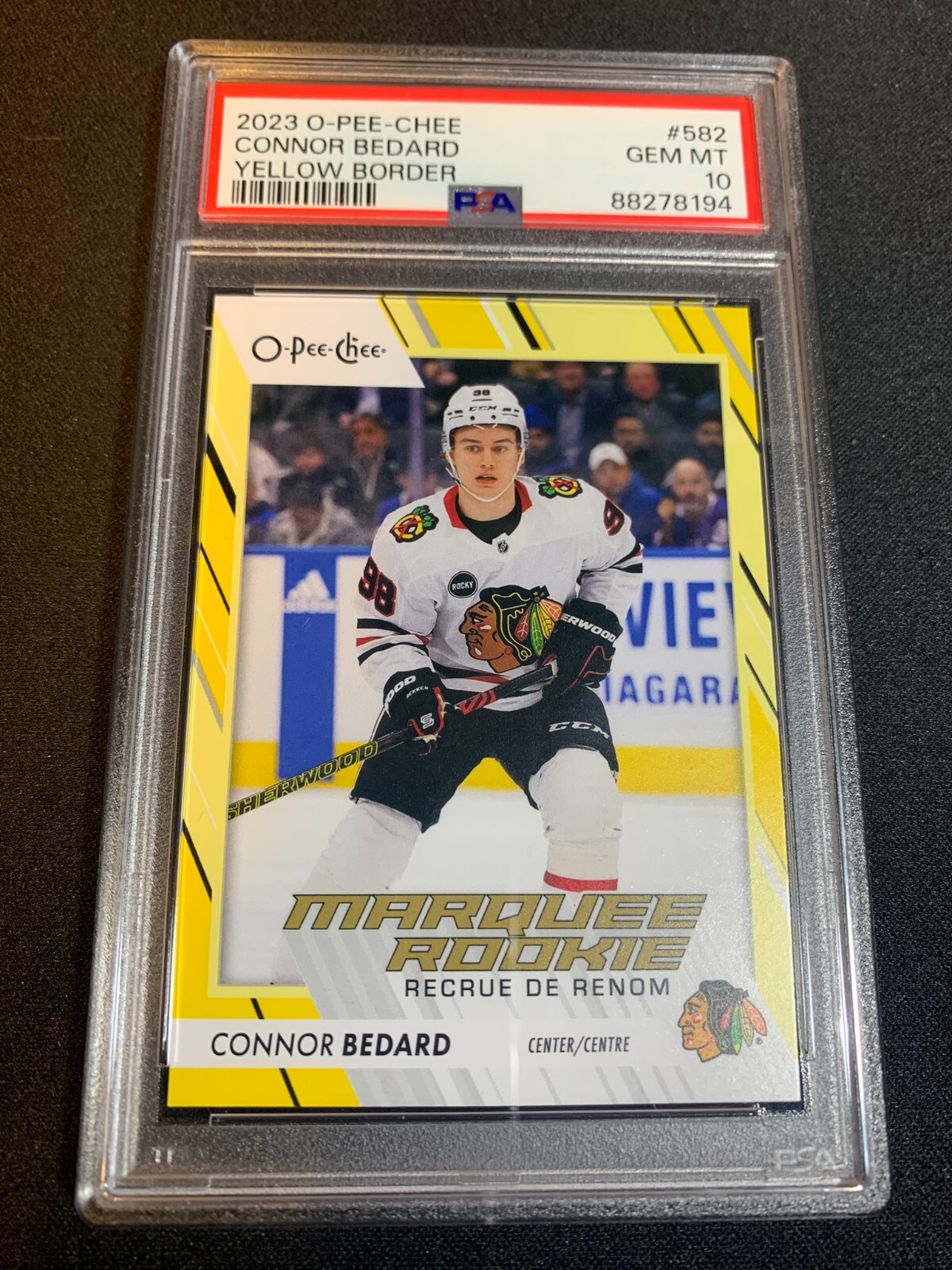 Connor Bedard 2023 O-Pee-Chee #582 Marquee Rookies - Yellow Border PSA ...