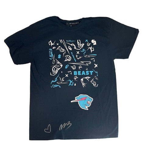 MR BEAST SIGNED ON LIVE STREAM SIZE M ORIGINAL *RARE* LAST SIGNED SHIRT ...