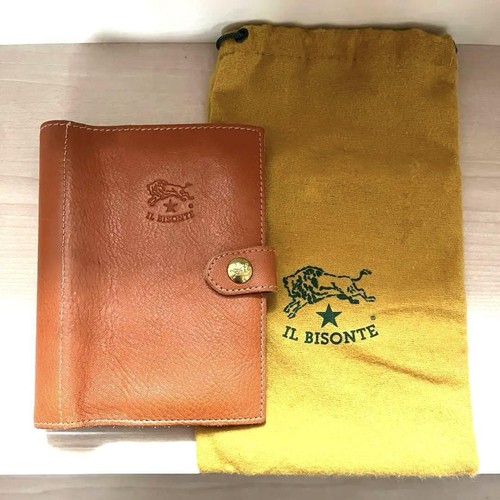 IL BISONTE Notebook Cover Mini 6 Holes Brown Leather Used 15×23cm | eBay