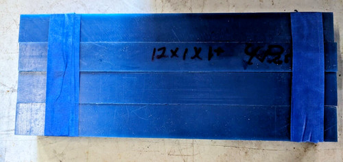 BLUE UHMW With Teflon Block 1" Thick x 1+" Width x 12" Long LOT OF 4 | eBay