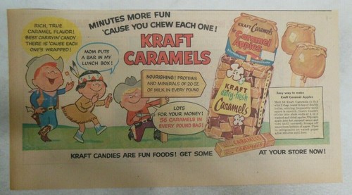 Kraft Caramels Ad: True Rich Caramel Flavor ! from 1940's Size:7.5 x 15 ...