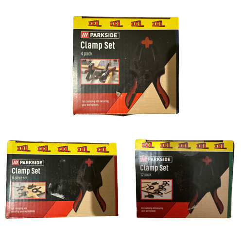 Parkside Clamp Set 4,8,12 Piece Set For Clamping Spreading & Securing ...