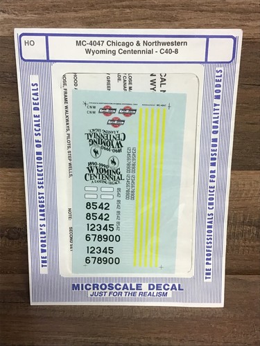 MICROSCALE DECAL HO SCALE MC-4047:Chicago & Northwestern Wyoming ...