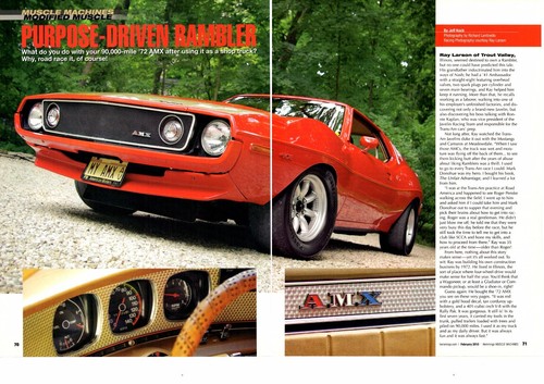 1972 AMC AMX JAVELIN MODIFIED 401/330-HP ~ NICE 6-PAGE ARTICLE / AD | eBay