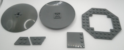 Lot of 6 Dark Grey LEGO Circles & Plates (2 51373, 6063, 2 51739, 6179 ...