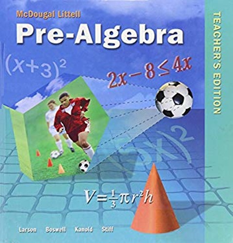 Pre-Algebra Hardcover Laurie Boswell, Timothy Kanold, Lee Stiff R ...