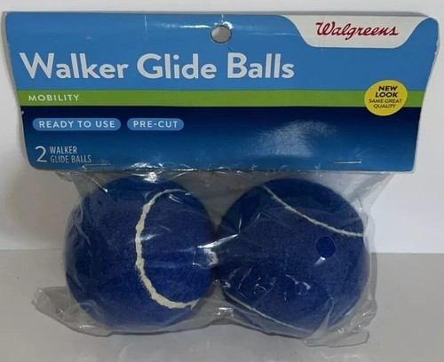 Walgreens Brand Walker Glide Balls-Set of 2 Balls-Precut Opening Royal ...