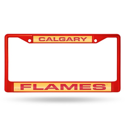 Calgary Flames Red Laser Colored Chrome License Plate Frame #901/P154 ...