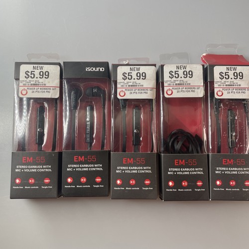 Lot Of 5 New iSound EM-55 Stereo Earbuds + Microphone | eBay