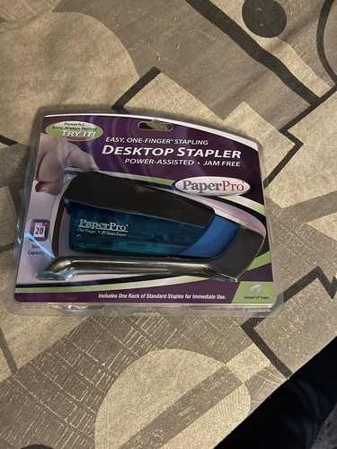 Paper Pro One Finger 20 Sheet Power Stapler Clear Blue Black #1172 | eBay