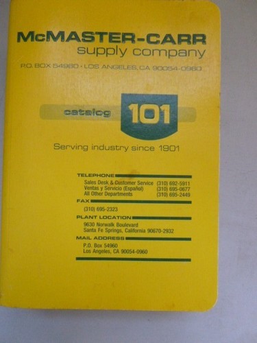 McMasters Carr Supply Co. Comprehensive Tools Material & hardware ...