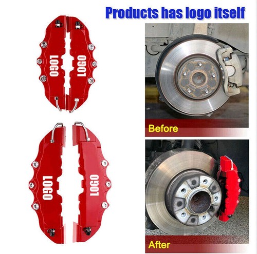 4PCS Red 3D Front & Rear Car Disc Brake Caliper Cover Parts Auto ...