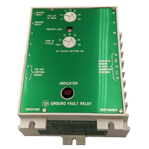 Westinghouse 1293C47G02 Ground Fault Relay 5-60 Amp 120VAC 255P156H02D ...