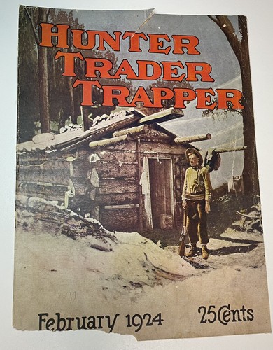1924 Hunter Trader Trapper Magazine Cover Lithograph Cover Art | eBay