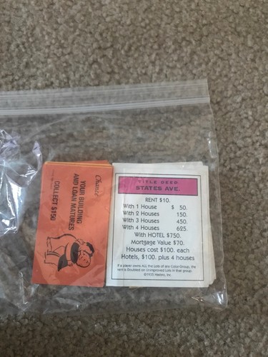 MONOPOLYCHANCE & COMMUNITY CHST CARDS AND PROPERTY CARDS SET #2 | eBay