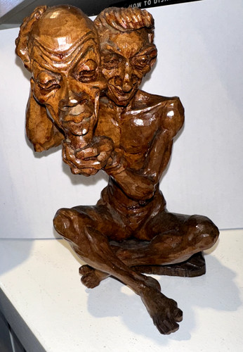 RARE One Of A Kind Emil Janel Master American Wood Carver Figure Statue ...