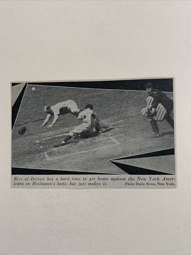 Harry Rice & Harry Heilmann Yankees In Action 1928 Spalding Baseball ...