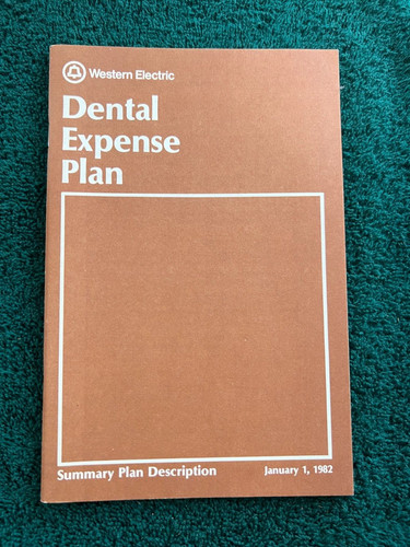 Dental Expense Plan ~ Western Electric ~ 1982 Booklet ~ PB LN | eBay