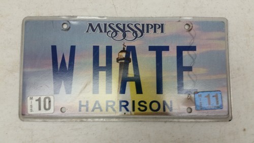 2011 MISSISSIPPI Harrison County "Why Hate" License Plate W HATE | eBay