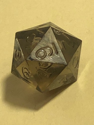 Older vintage Armory d20 clear smoke gem uninked rpg dice 123124@ | eBay