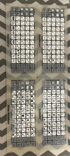 Set Of 4 CRICUT CARTRIDGE KEYBOARD OVERLAYS: DoodleType, ZooBalloo ...