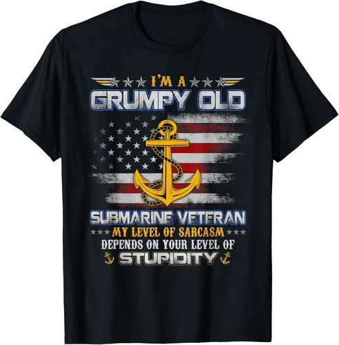 I'm A Grumpy Old Submarine Veteran Submariner Flag Vintage Gift Unisex ...