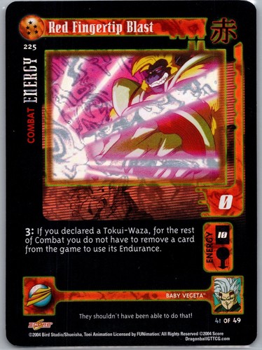 1x DBGT TCG RED FINGERTIP BLAST 225 ALT FOIL BABY SAGA DRAGON BALL GT ...