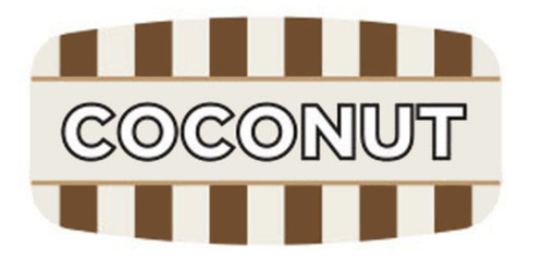 Coconut Labels 1000 per Roll Food Store Flavor Stickers .625" X 1.25 ...