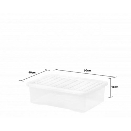 32L Wham Crystal Clear Plastic Storage Container Boxes with Secure Clip ...