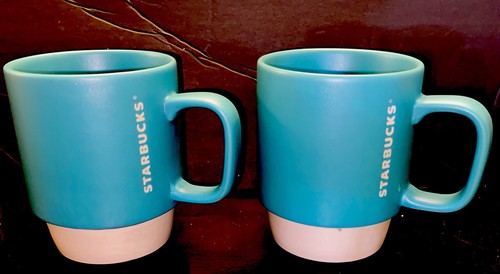 2 Stackable Starbucks Spring Mug 2016 Ceramic Teal/Blue | eBay