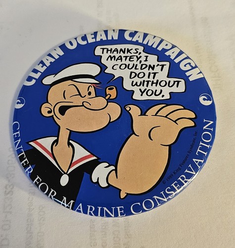 Throwback Center for Marine Conservation Popeye Pinback Button #908 | eBay