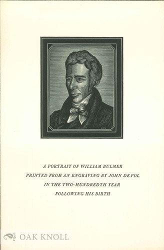 PORTRAIT OF WILLIAM BULMER PRINTED FROM AN ENGRAVING BY JOHN DEPOL.|A ...